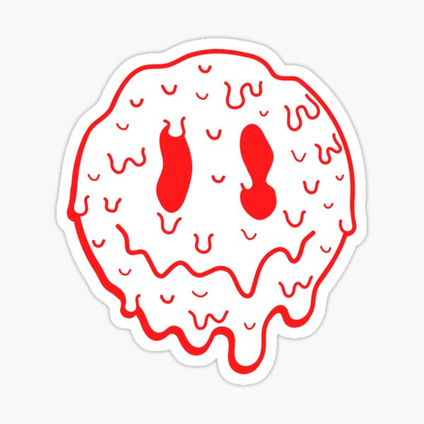 "funny red melting emoji" Sticker for Sale by Beeroclock | Redbubble