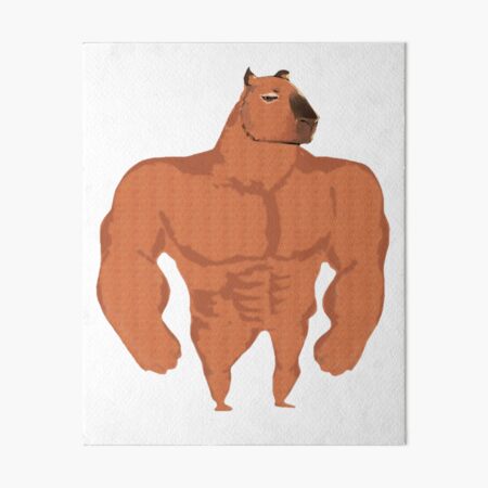 "Buff Capybara" Art Board Print for Sale by Mino Shop | Redbubble