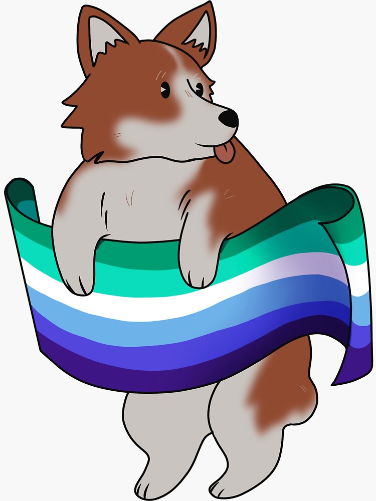 "Gay Pride Corgi - Sable" Sticker for Sale by BirdielionheArt | Redbubble