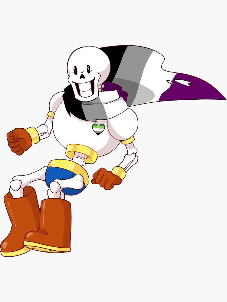 "Undertale Pride Aroace Papyrus" Sticker for Sale by ImSellerKlare ...