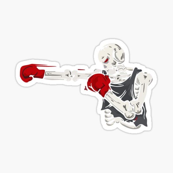 "Boxing Skeleton - Boxing Skull - Skeleton in Boxing Gloves" Sticker ...