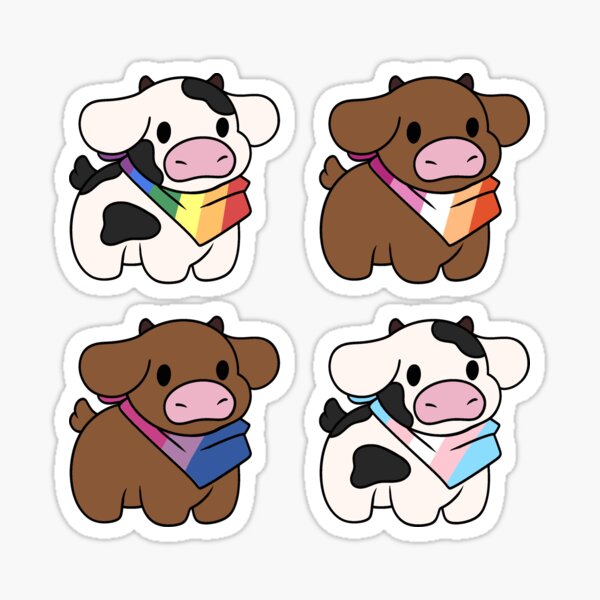 "Pride Cows 1" Sticker for Sale by ElliotEwe | Redbubble
