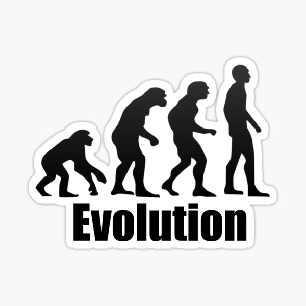 "Evolution Classic - Black" Sticker for Sale by UltraDesigners | Redbubble