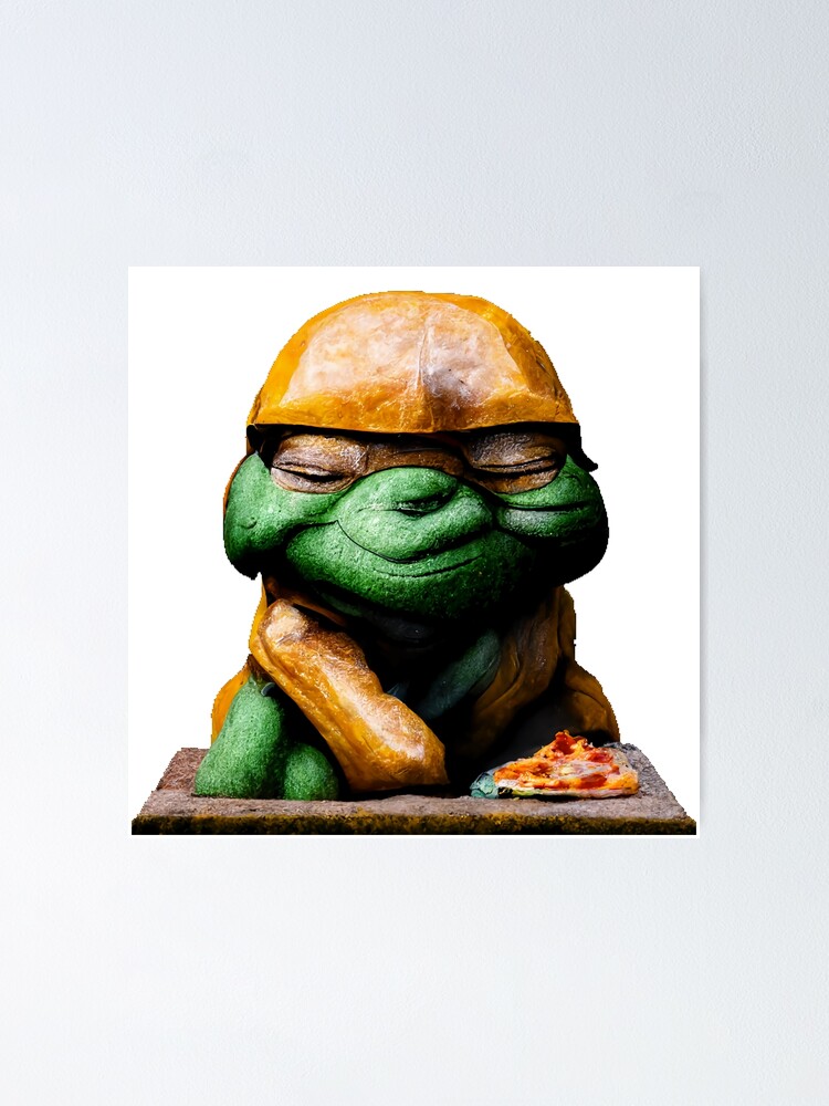 "Teenage Mutant Pizza Turtle" Poster for Sale by MadmannersAIart ...