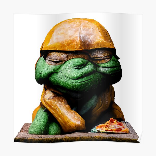 "Teenage Mutant Pizza Turtle" Poster for Sale by MadmannersAIart ...
