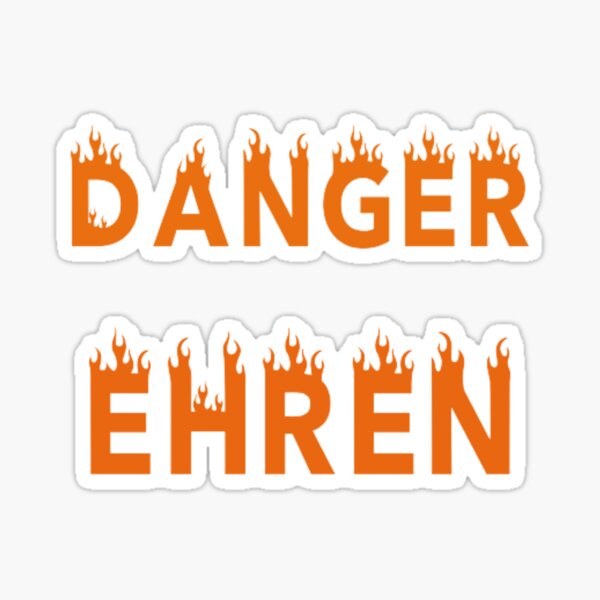 " Danger Ehren T Shirt" Sticker for Sale by znidart | Redbubble
