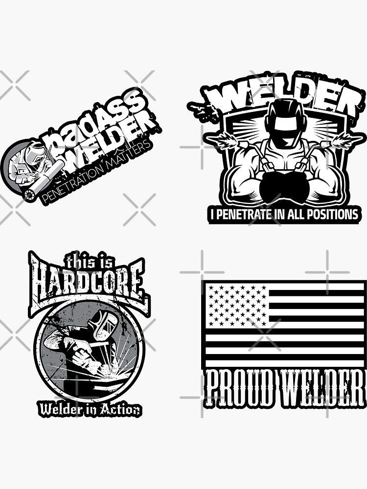 "Welder Sticker Pack Welding Set of 4 Stickers / 2" Sticker for Sale by ...