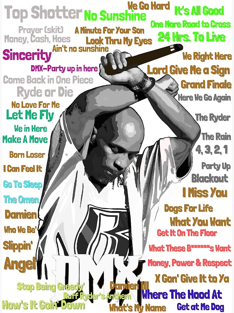Pegatina «DMX Rapper Arte digital (Todas las canciones DMX) Rip DMX ...