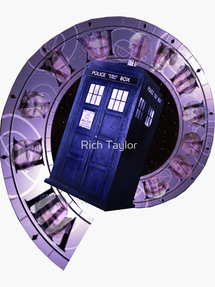 "Dr. Who Clock Faces" Sticker for Sale by richmoolah88 | Redbubble