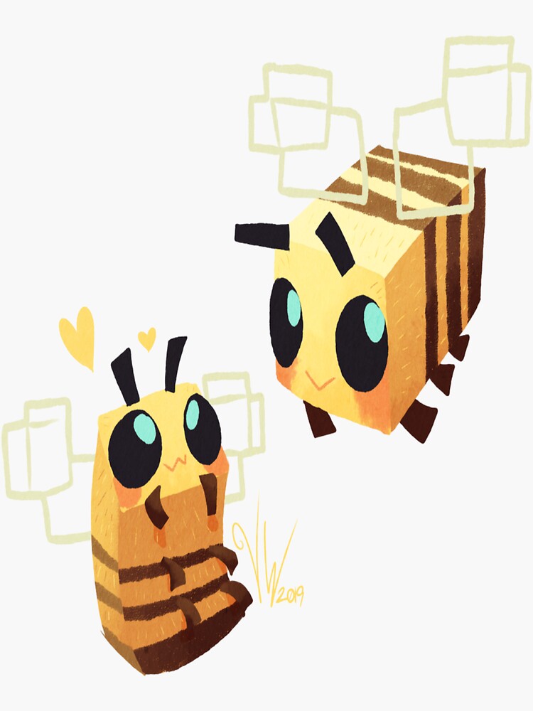 "bees minecraft sticker pack " Sticker for Sale by Fineshopify | Redbubble