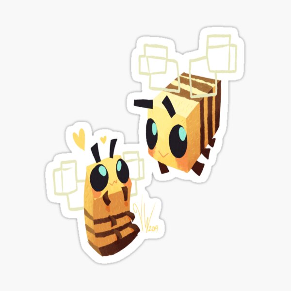 "bees minecraft sticker pack " Sticker for Sale by Fineshopify | Redbubble