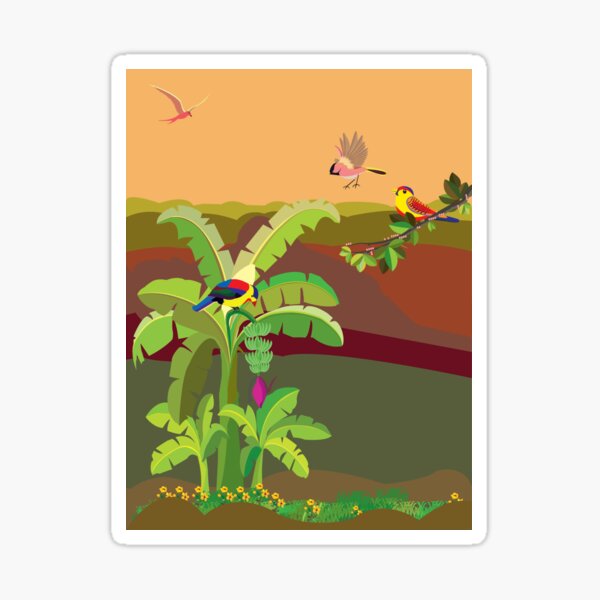 "Banana Tree " Sticker for Sale by sanjaytuturkhi | Redbubble