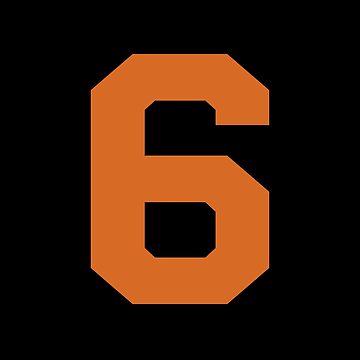 "Number 6, Orange six, Sports number 6" Sticker for Sale by ...