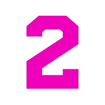 "Number 2, Pink two, Sports number 2" Sticker for Sale by TheCultStuff ...