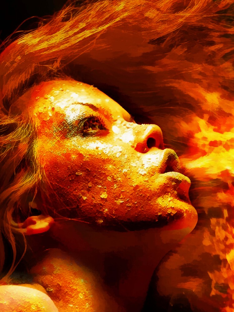 "Fractal Fire Girl Design, Burning Girl, Flaming Woman, Hot Girl On ...