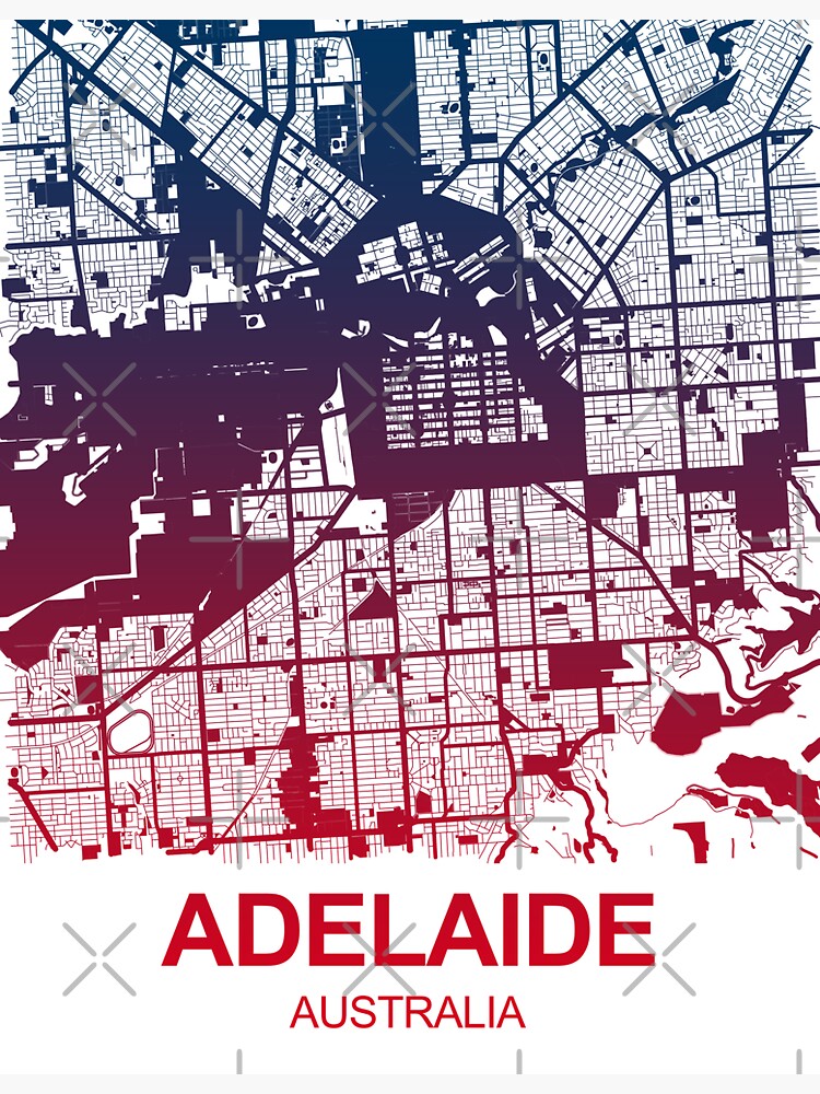 Pegatina «Adelaida Mapa Arte Rosa Azul Australia» de EpicMaps | Redbubble