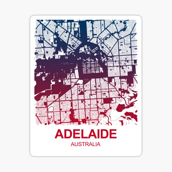 "Adelaide Map Art Pink Blue Australia" Sticker for Sale by EpicMaps ...
