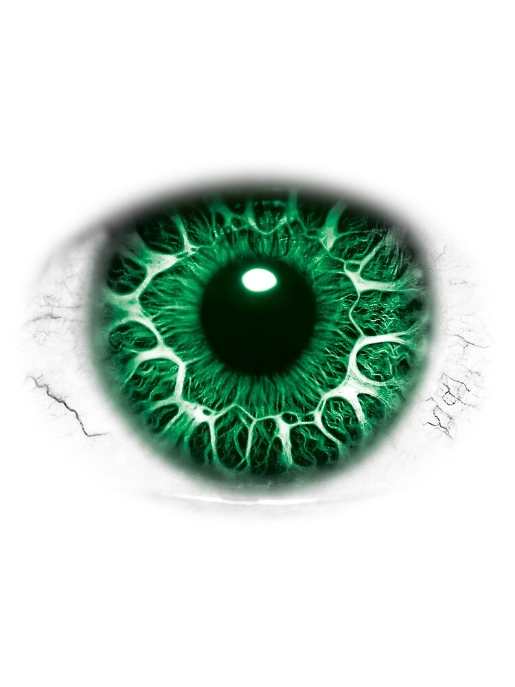 "Freaky Green Monster Transformation Eye Design On White Background" by ...