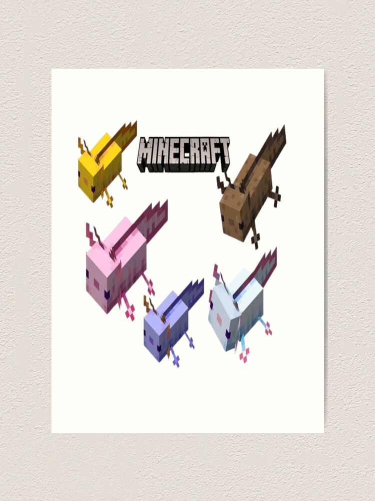 "rarest axolotl minecraft sticker pack " Art Print for Sale by ...