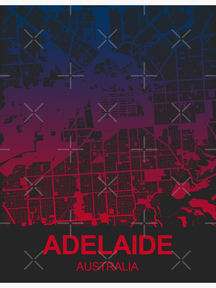 "Adelaide Map Art Pink Blue Australia" Sticker for Sale by EpicMaps ...