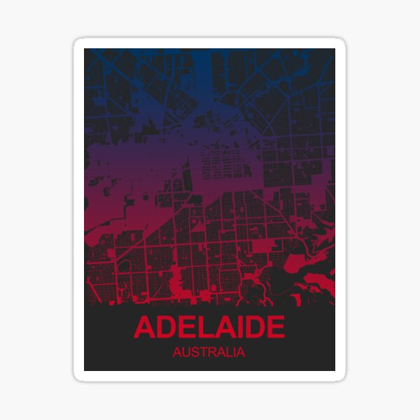 "Adelaide Map Art Pink Blue Australia" Sticker for Sale by EpicMaps ...
