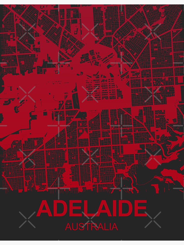 "Adelaide Map Art red wine color Australia" Sticker for Sale by ...