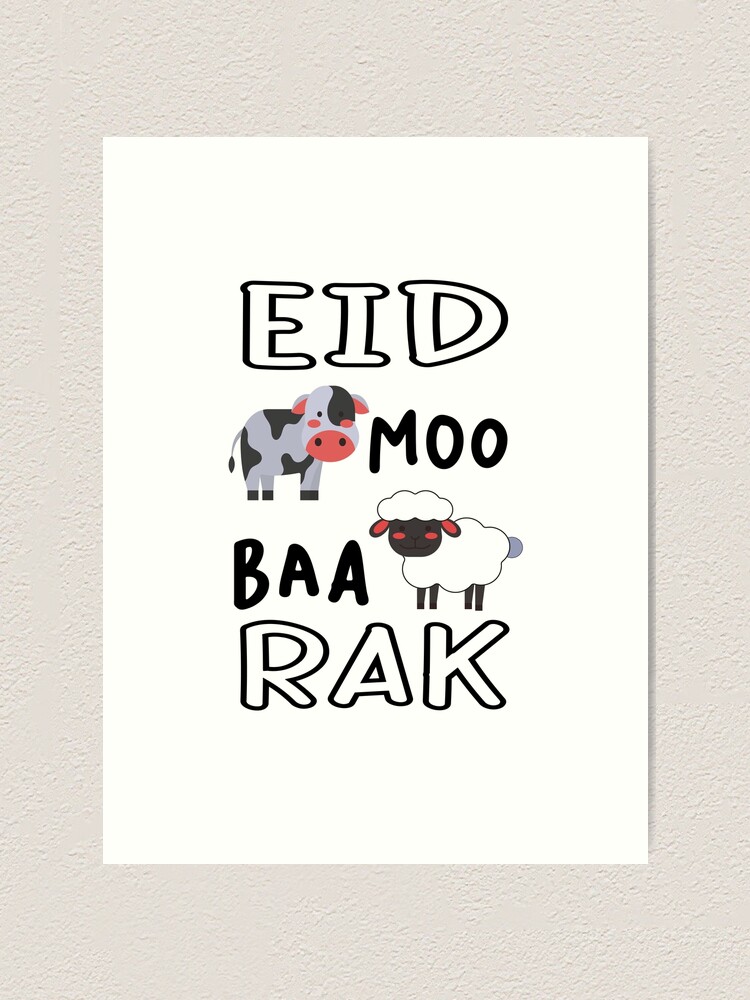 "Eid Moo Baa Rak Eid Al-Adha, Eid Mubarak 2022 Funny sheep" Art Print ...