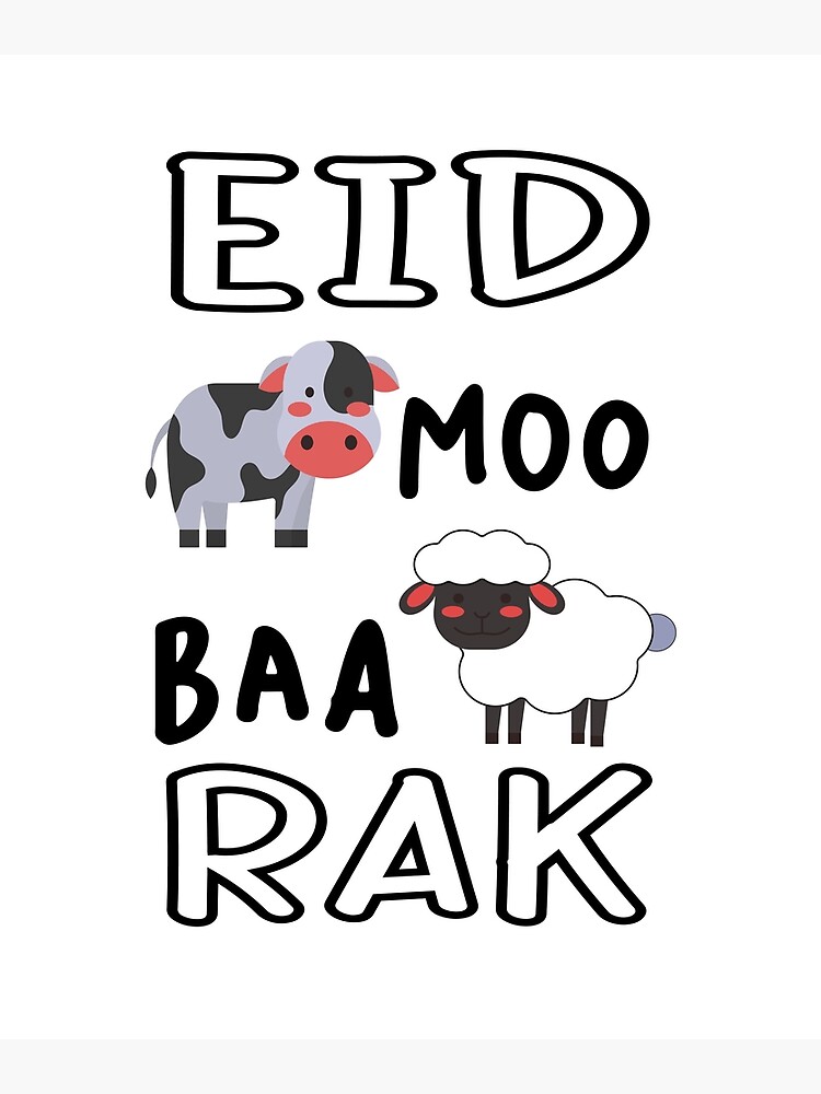 "Eid Moo Baa Rak Eid Al-Adha, Eid Mubarak 2022 Funny sheep" Art Print ...