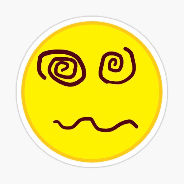 "Dizzy Emoticon" Sticker for Sale by MrRandomGuy | Redbubble