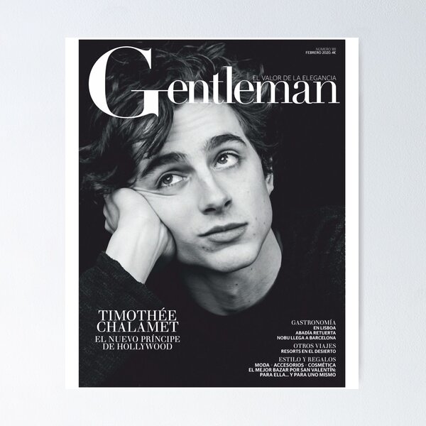 "Gifts For Men Timothée Chalamet Magazine Cover Poster Cool Graphic ...