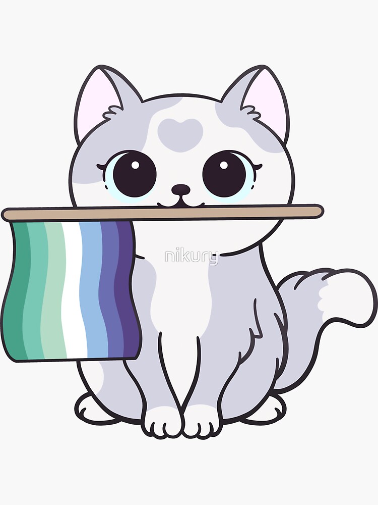"MLM Pride Cat | Nikury" Sticker for Sale by nikury | Redbubble