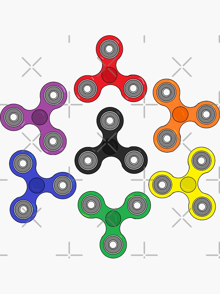 "Fidget Spinners" Sticker for Sale by Riccivela | Redbubble