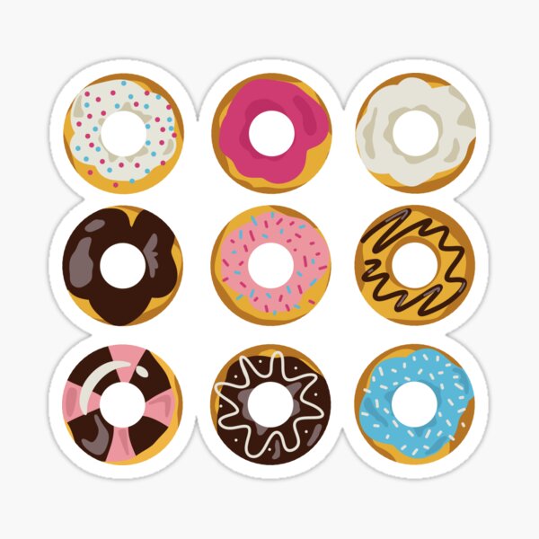 "Donuts" Sticker for Sale by MoroshkaS | Redbubble