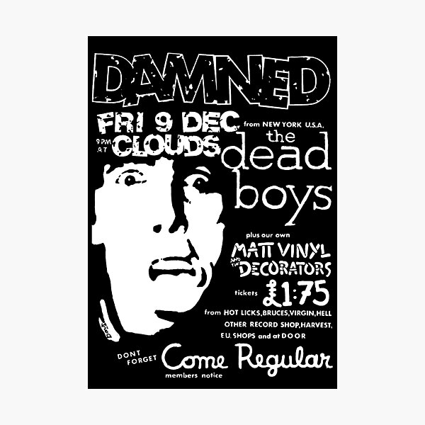 "THE DAMNED DEAD BOYS" Photographic Print for Sale by shnooks | Redbubble