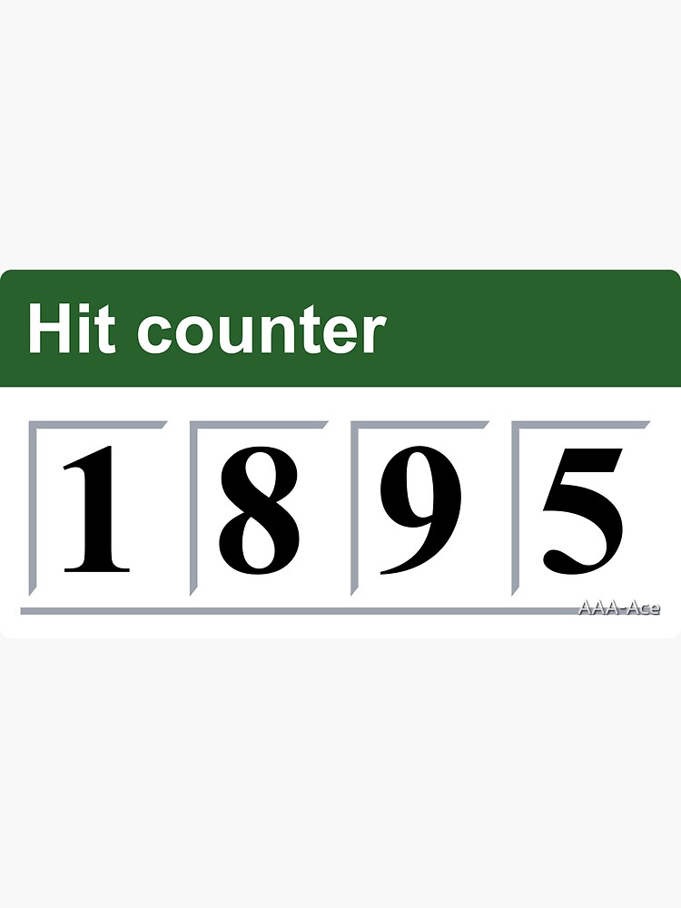 "1895 Hit counter" Sticker for Sale by AAA-Ace | Redbubble