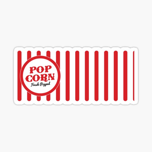 "Fresh Popcorn Design" Sticker for Sale by InvidiaGear | Redbubble