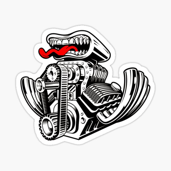 "Hot Rod Motor" Sticker for Sale by DigiArtza | Redbubble