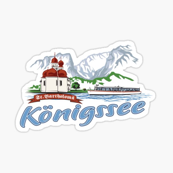 "Koenigssee St. Bartholomä National Park Berchtesgaden" Sticker for ...