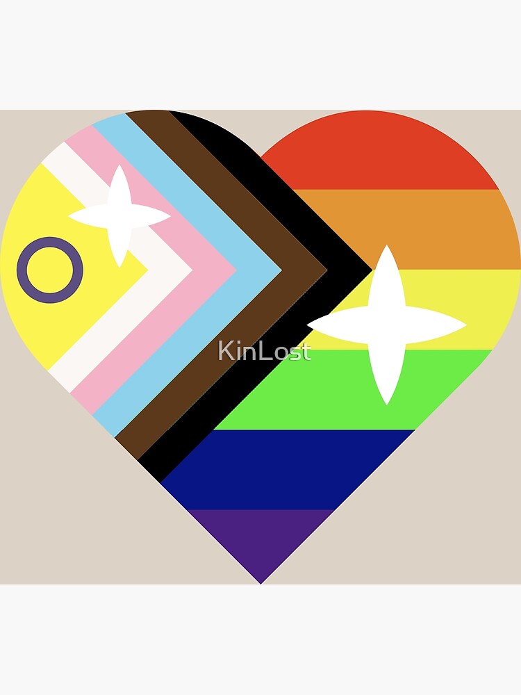 "Inclusive Progress Pride Flag Heart" Poster for Sale by KinLost ...