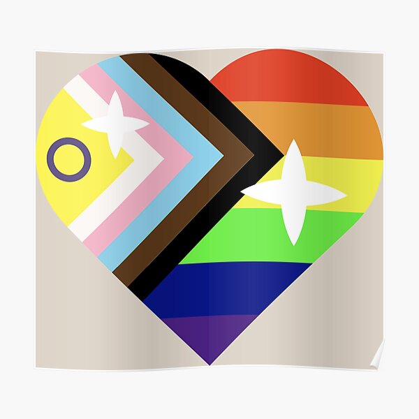 "Inclusive Progress Pride Flag Heart" Poster for Sale by KinLost ...