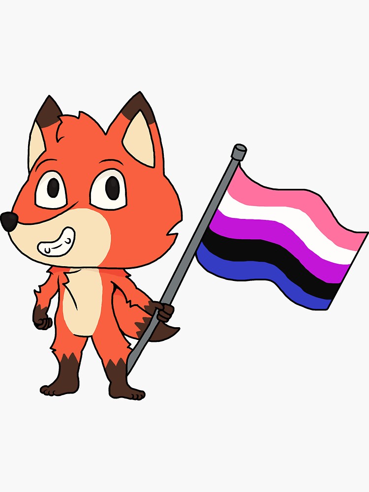 "Genderfluid Pride Fox" Sticker for Sale by FedoraApatosaur | Redbubble