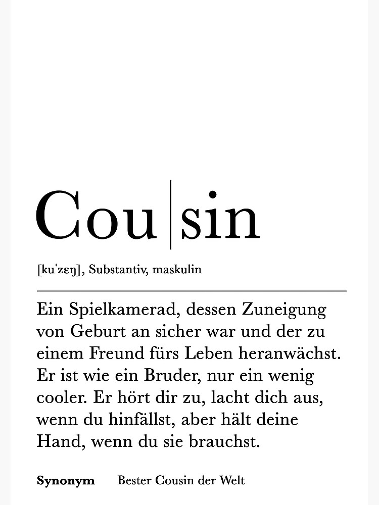 "COUSIN | Danke | Cousin | Geschenk | Definition | Schwangerschaft ...