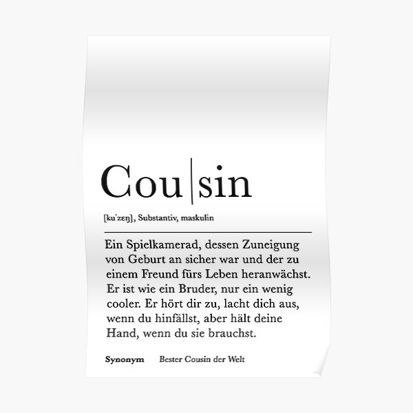 "COUSIN | Danke | Cousin | Geschenk | Definition | Schwangerschaft ...