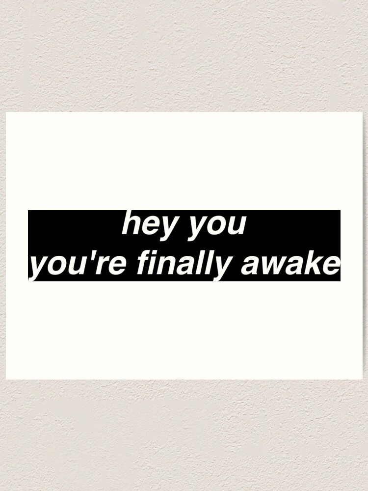 "Hey You You're Finally Awake Skyrim Meme" Art Print for Sale by ...
