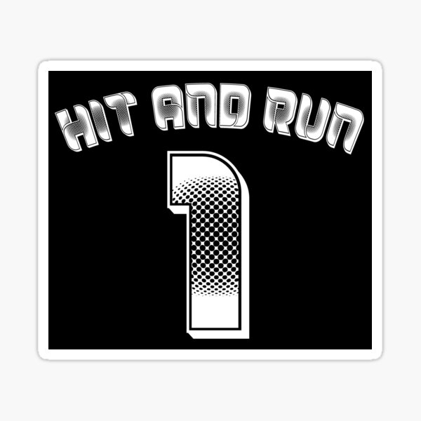 "Hit And Run Number 1" Sticker for Sale by frigamribe88 | Redbubble