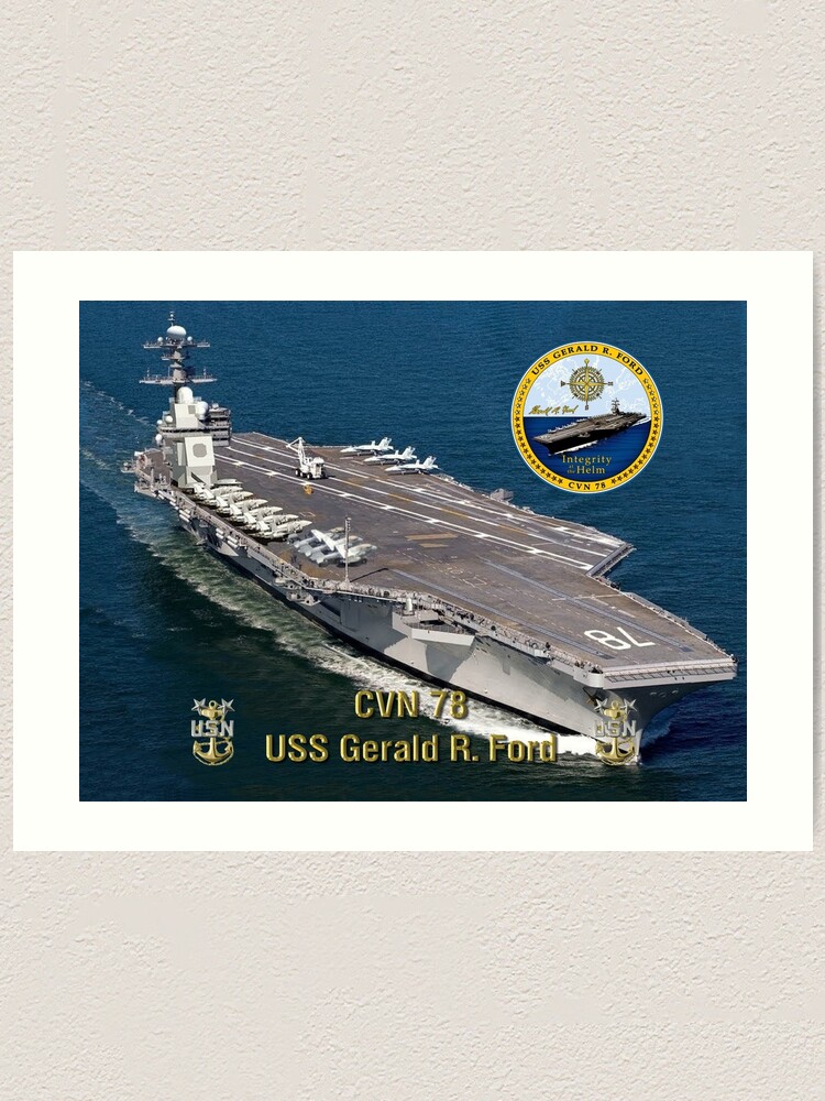 "CVN-78 USS Gerald R. Ford" Art Print for Sale by BasilBarfly | Redbubble