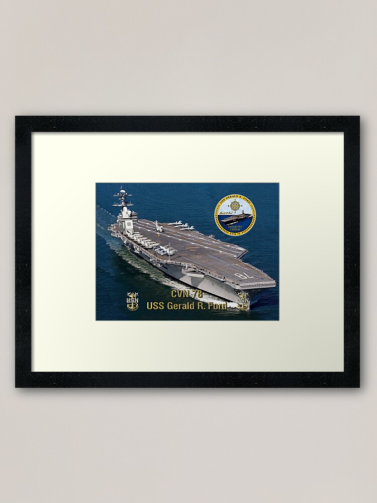 "CVN-78 USS Gerald R. Ford" Framed Art Print for Sale by BasilBarfly ...