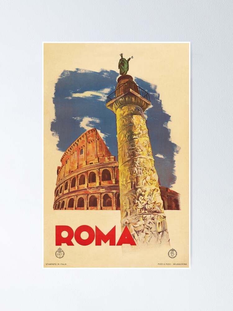"ROMA Rome Metropolitan City of ITALY Colosseum ENIT Vintage Travel ...