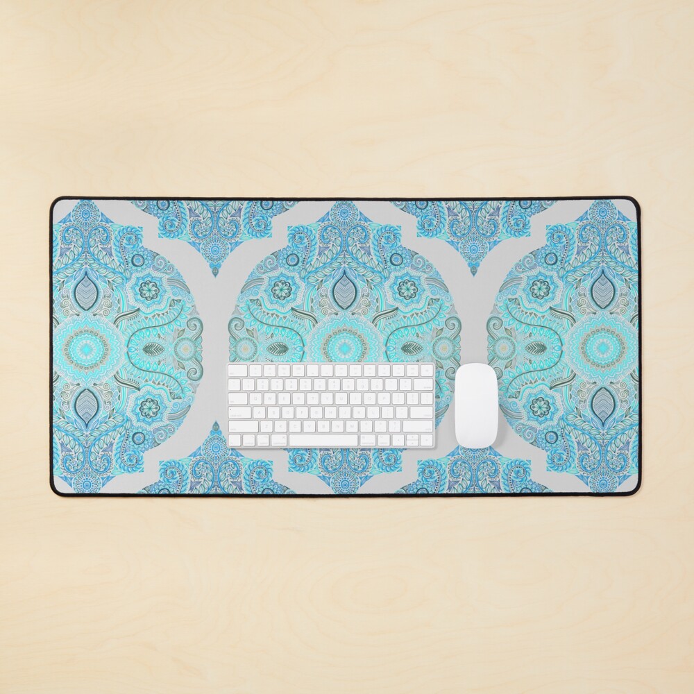 "Through Ocean & Sky - turquoise & blue Moroccan pattern" Pillow for ...