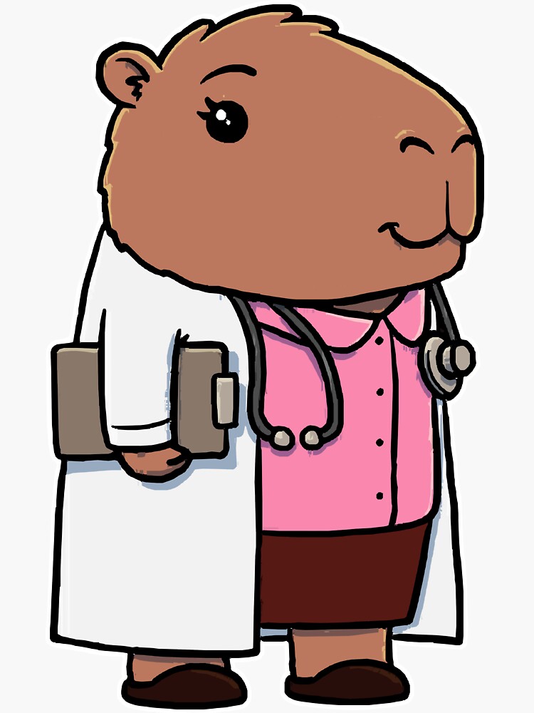 "Capybara Doctor Girl T-Shirt" Sticker for Sale by ivettexyesther ...